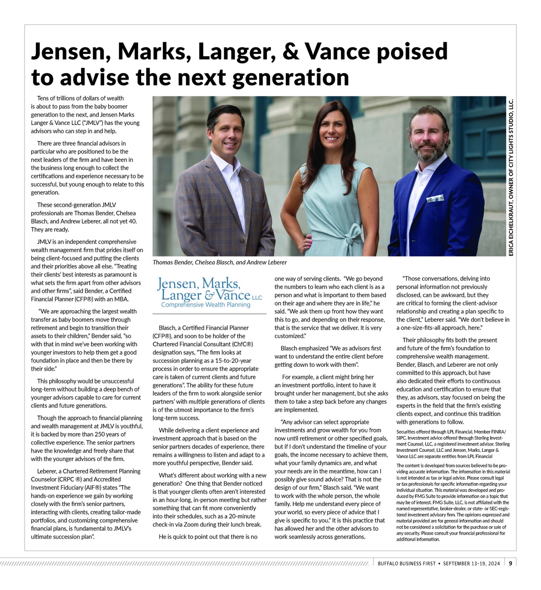Buffalo Business First - September Feature | Jensen, Marks, Langer ...