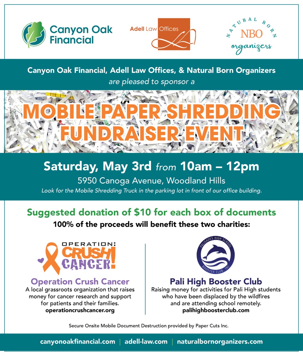 Mobile Paper Shredding Event | Canyon Oak Financial