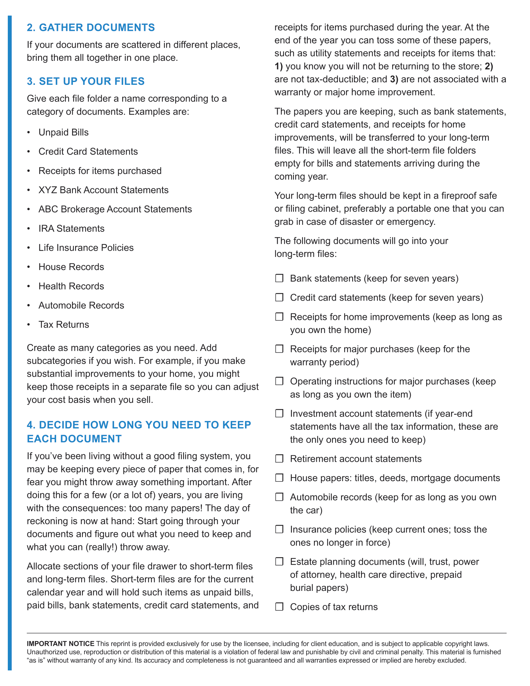 Six Tips for Organizing Your Records | Lighthouse Capital Planners