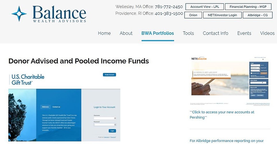 Donor Advised and Pooled Income Funds